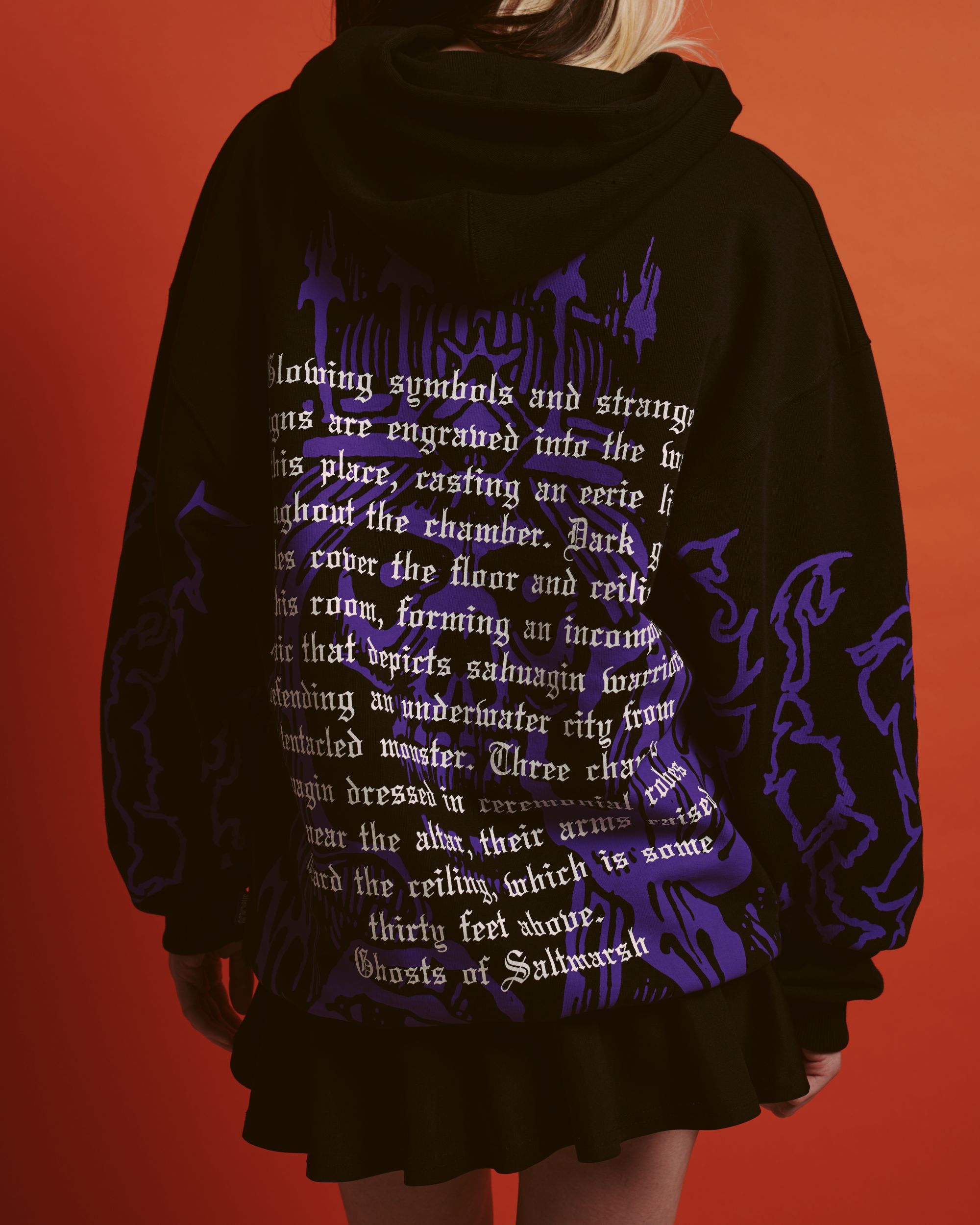 Octopus Dungeons & Dragons Lich Hoodie - Hoodie PURPLE BLACK