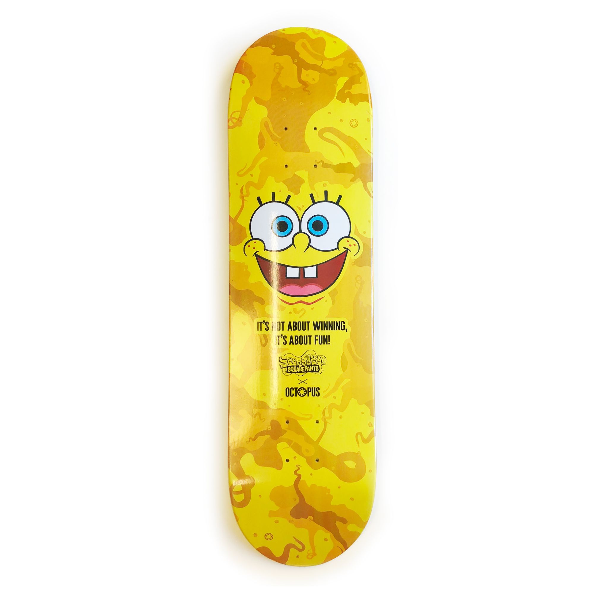 OCTOPUS SPONGEBOB CAMO DECK - Printed Skateboard Deck YELLOW